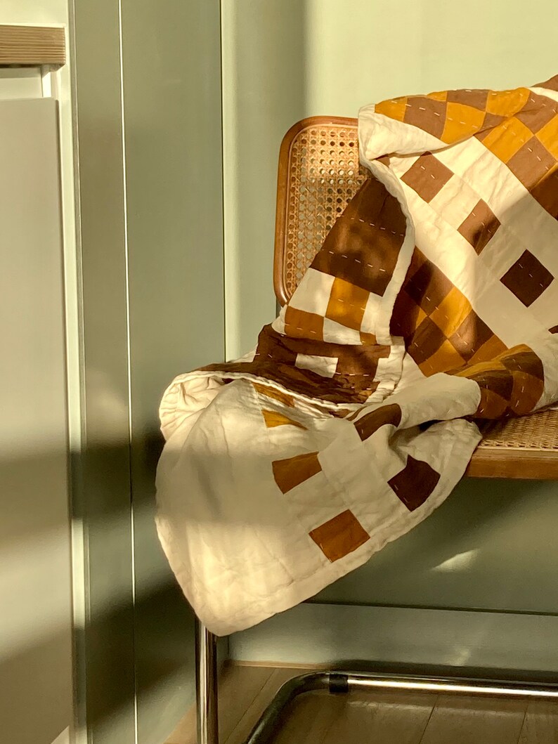 Modern Checkerboard Pattern Patchwork Quilt - Etsy