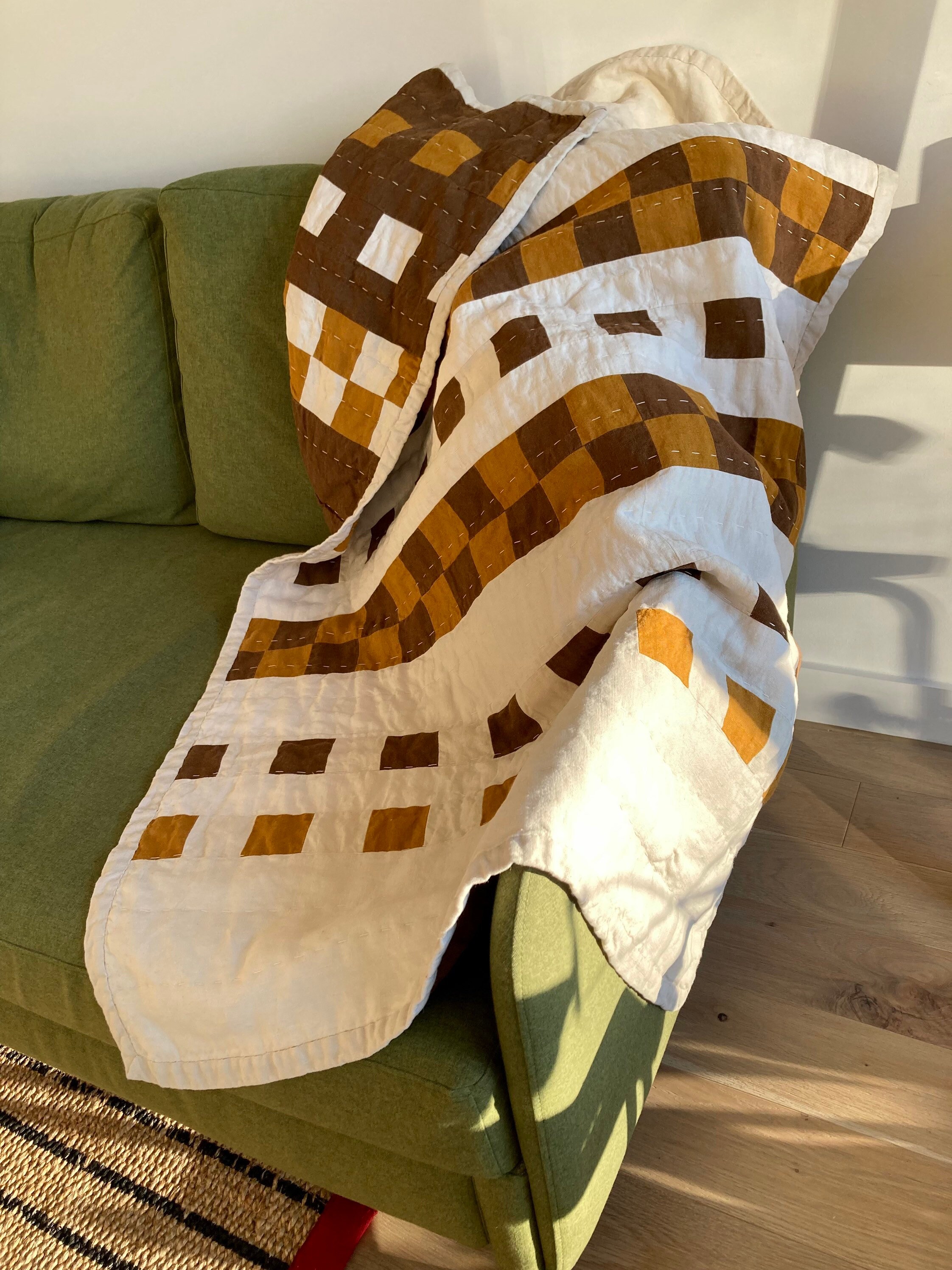 Modern Checkerboard Pattern Patchwork Quilt - Etsy