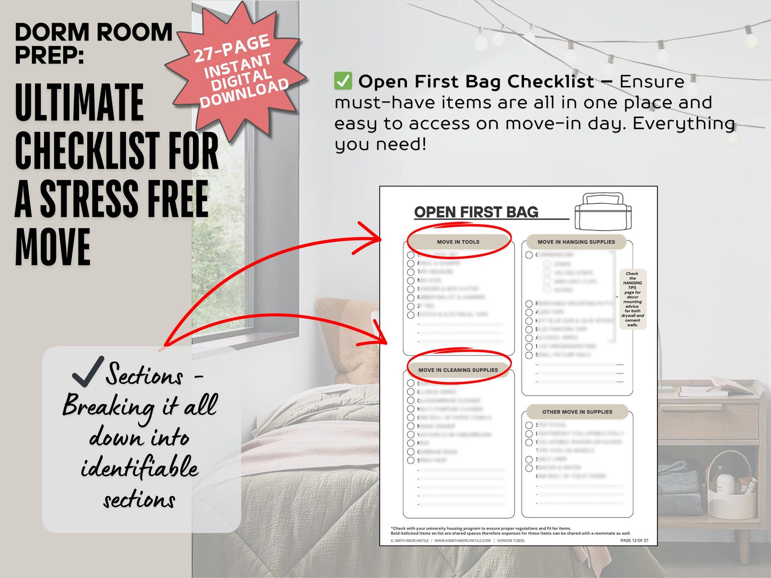 College Move in Checklist, College Packing List, Ultimate Checklist ...