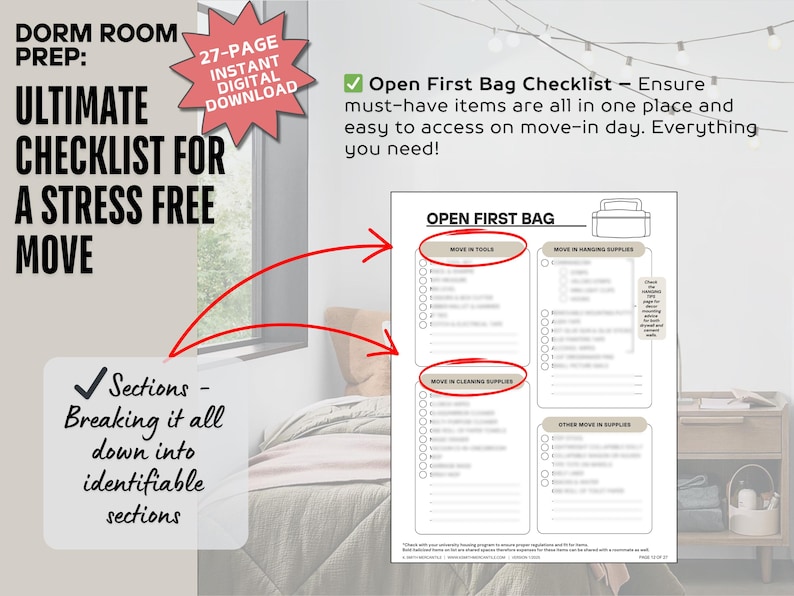 College Move in Checklist, College Packing List, Ultimate Checklist ...