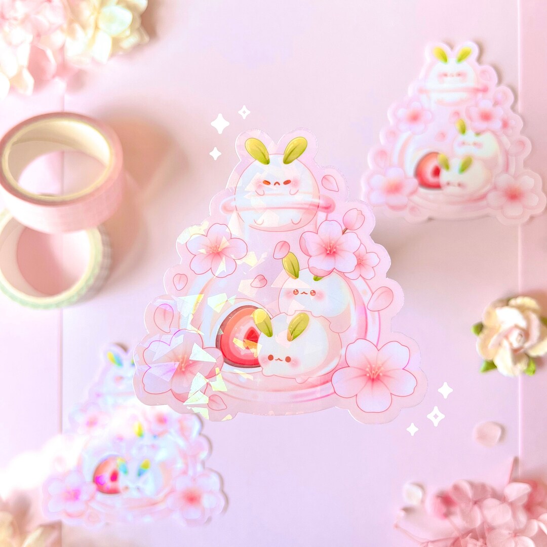 Dreamy Floral Bunny Sticker Journal, Laptop, Bottle, Planner Sticker ...