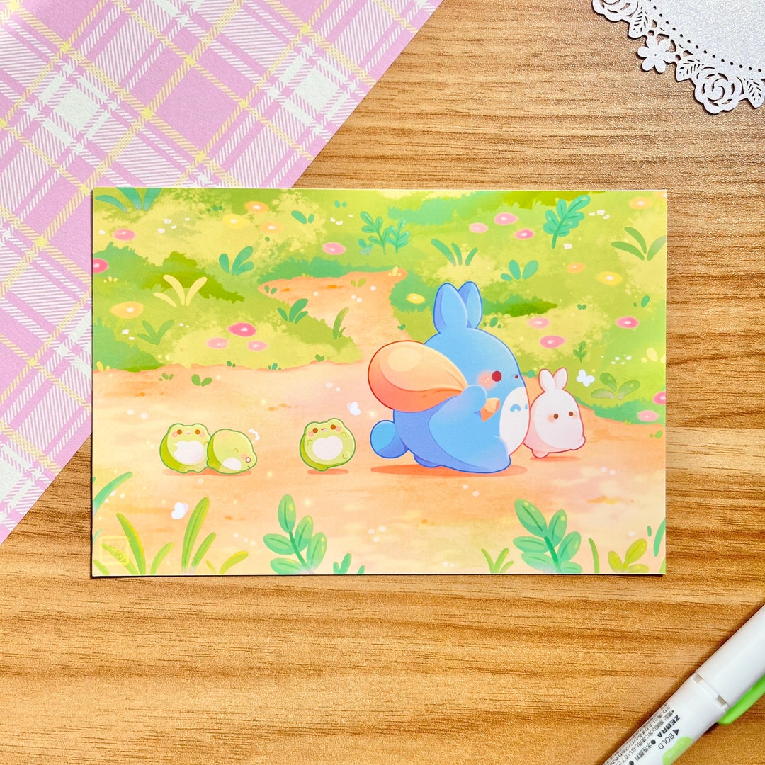 Cute Frogs and Animals Follow the Leader Art Print - Etsy