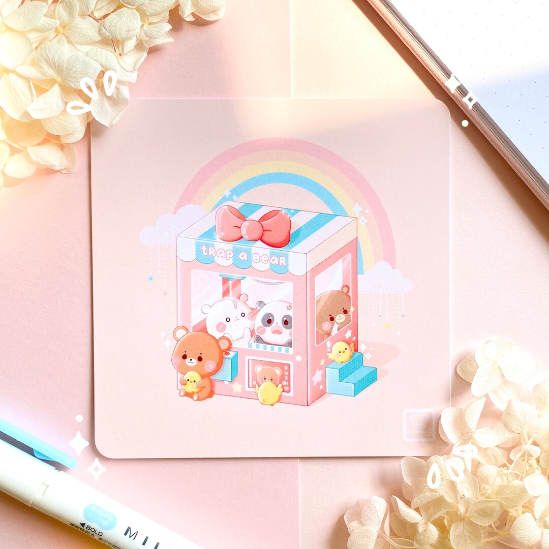 Cute Bears Claw Machine / Arcade Art Print - Etsy