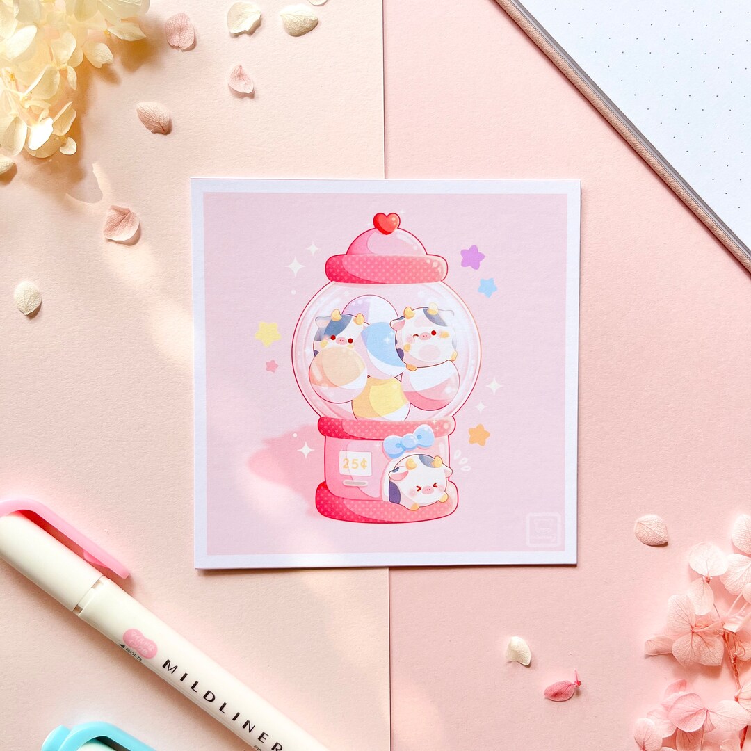 Cute Gachapon Cow Art Print - Etsy