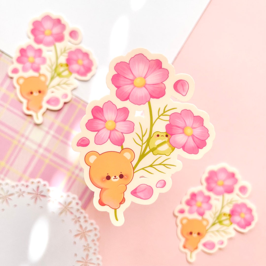 Cosmos Birth Month Flower Sticker | Journal, Laptop, Bottle, Planner ...