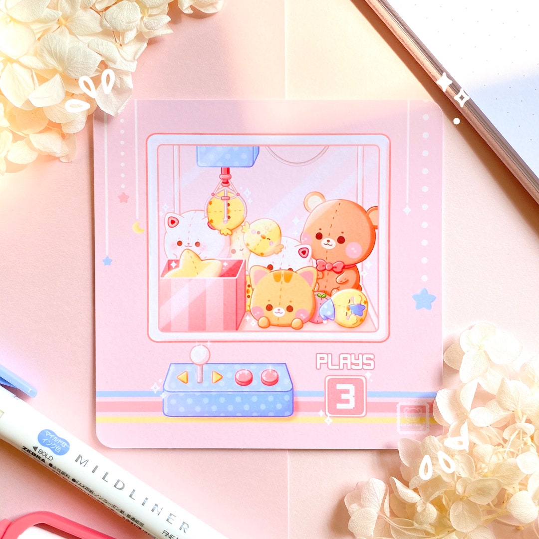Cute Claw Machine / Arcade / Plushy Art Print - Etsy