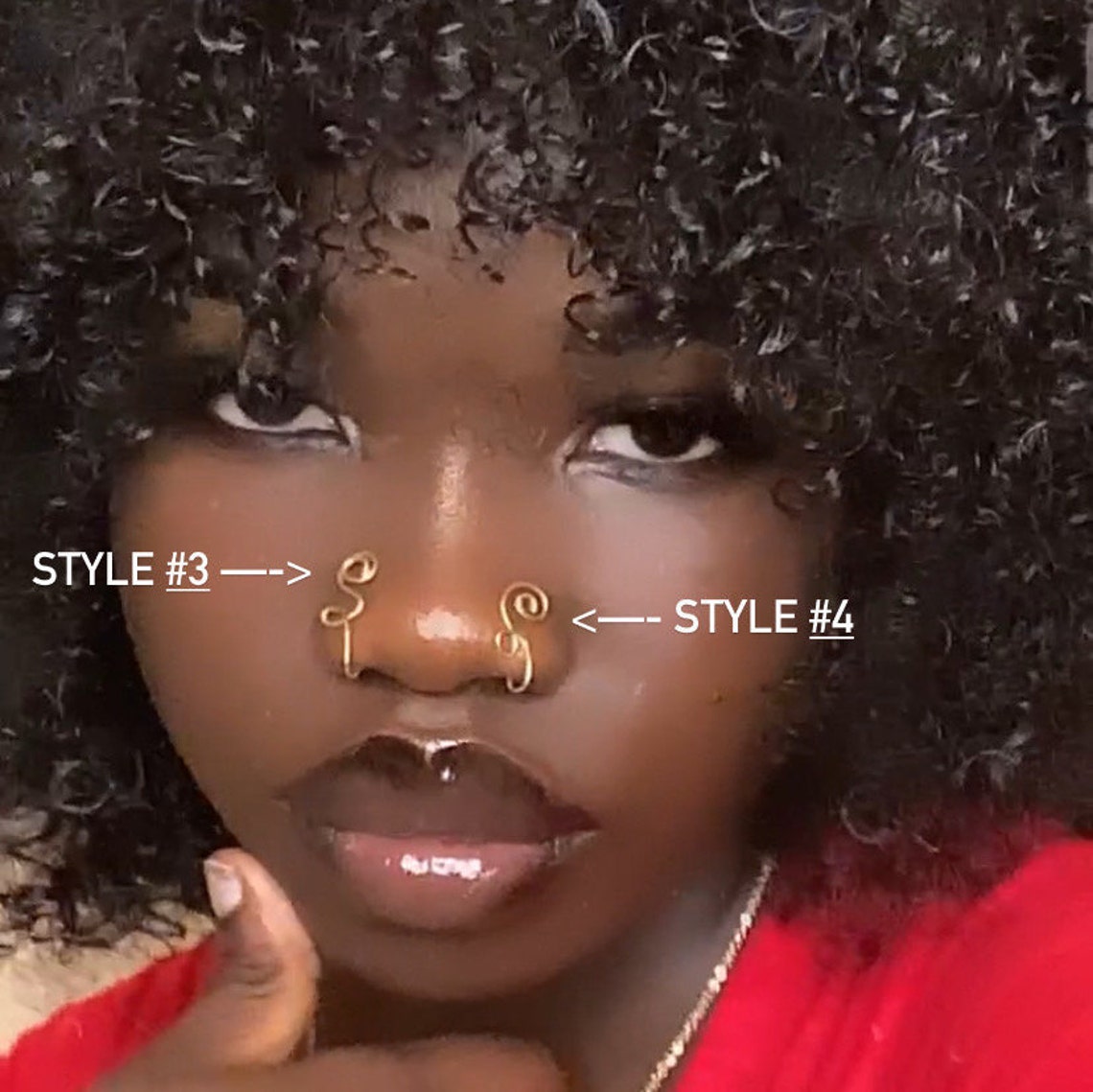 Nose Cuff Hoop Combo Cute Trendy Nose Ring No Piercing | Etsy