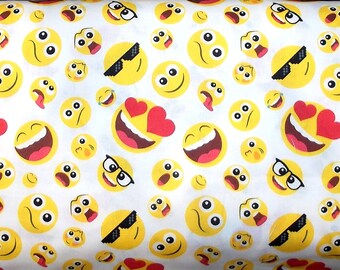 Smiley Face Fabric - Etsy UK