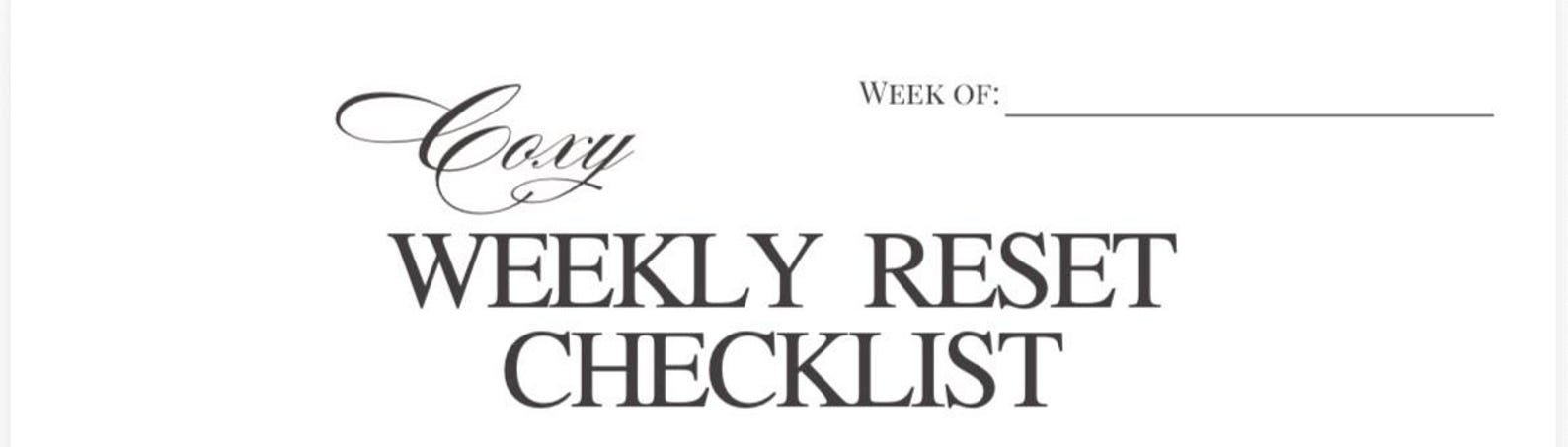Weekly Reset Checklist Printable | Black and White Cleaning Routine ...