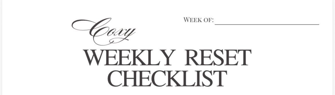 Weekly Reset Checklist Printable | Black and White Cleaning Routine ...