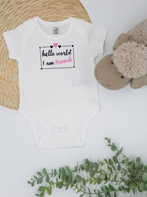 Baby Body Hello World Personalized Newborn Birth Gift Short - Etsy