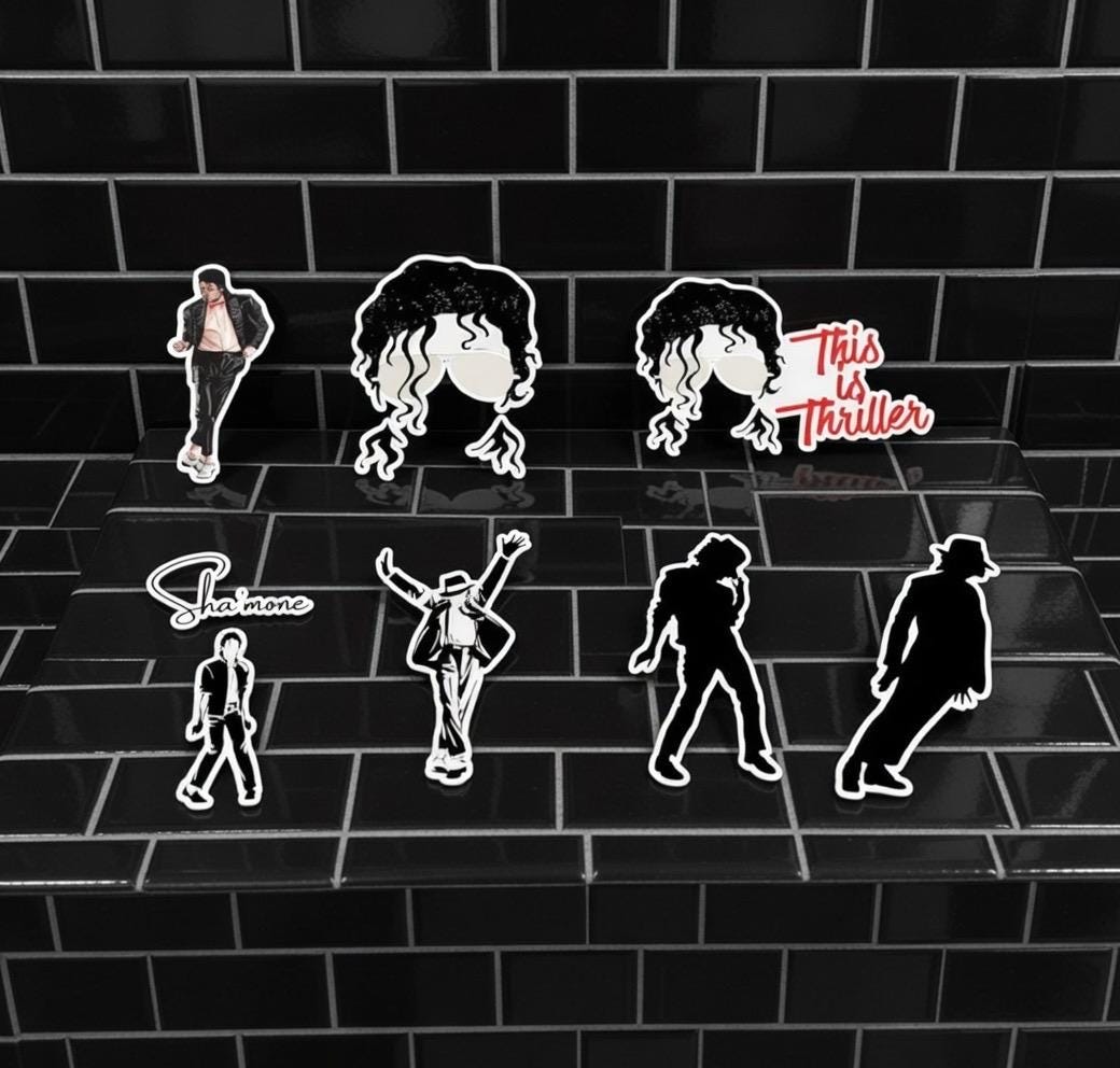 Michael Jackson Silhouettes Sticker Sheet, 1980s Retro Stickers, Pop ...