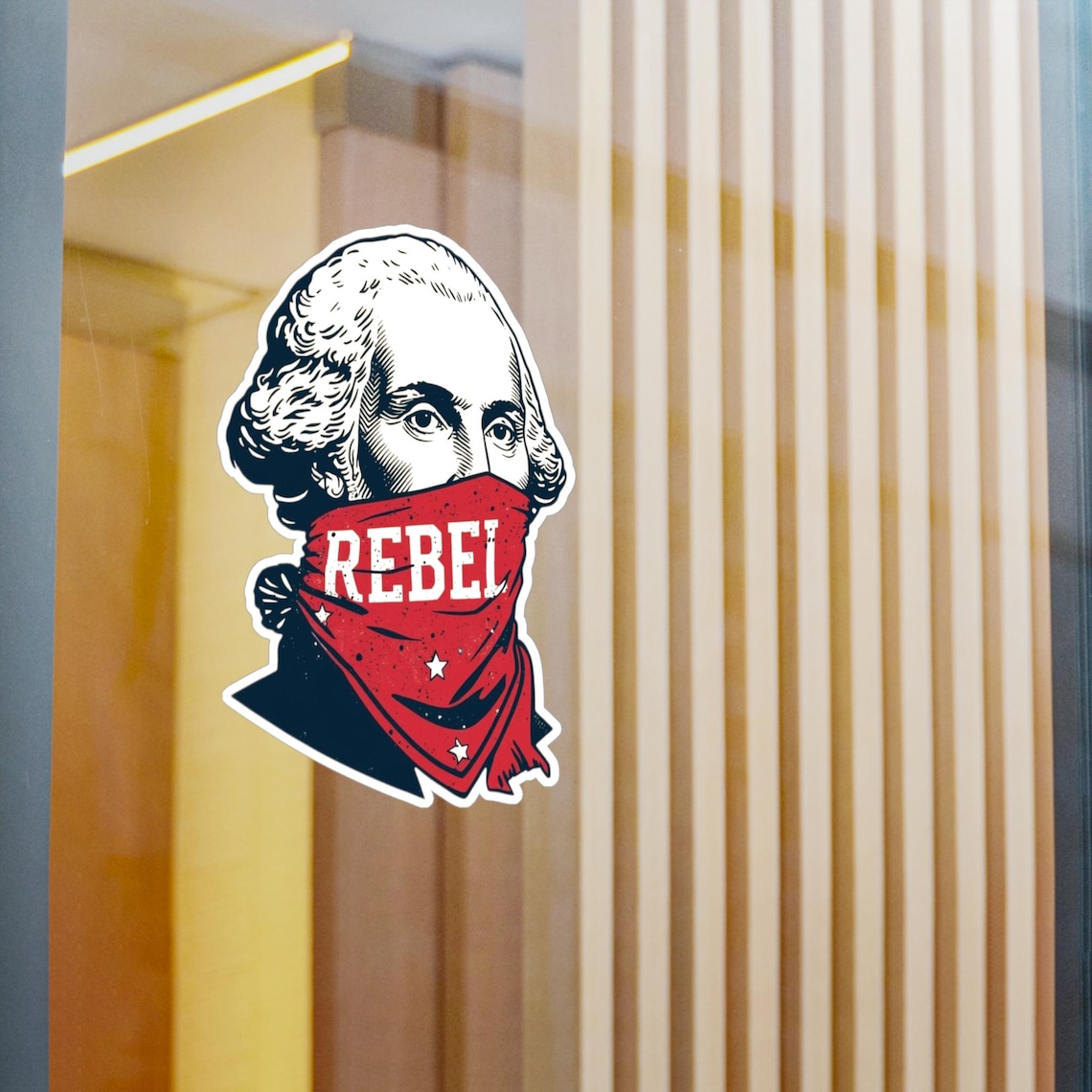 Rebel George Washington Bandana Sticker, Patriotic Revolutionary War ...