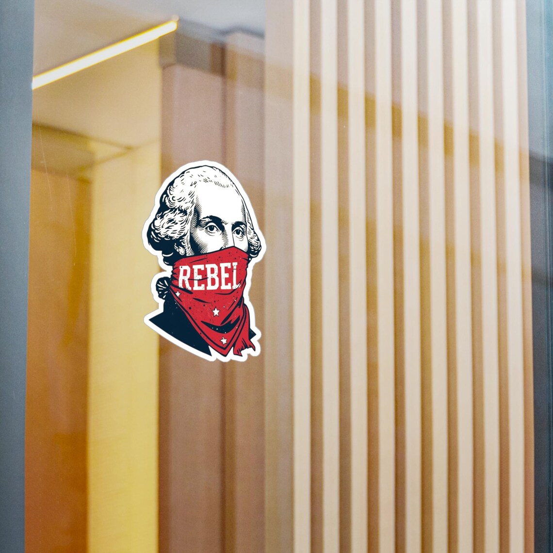 Rebel George Washington Bandana Sticker, Patriotic Revolutionary War ...