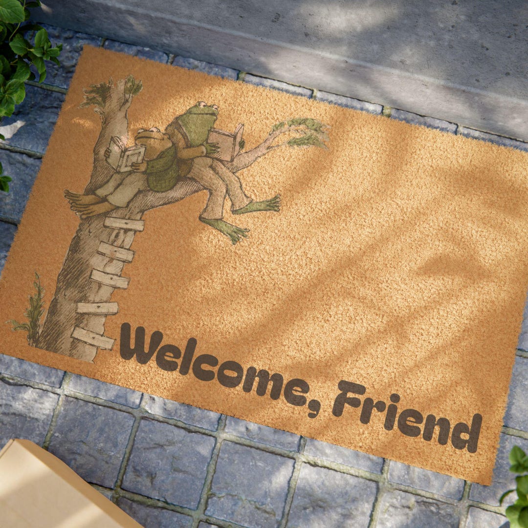 Frog and Toad Storybook Welcome Friends Doormat, Cozy Book Lover ...