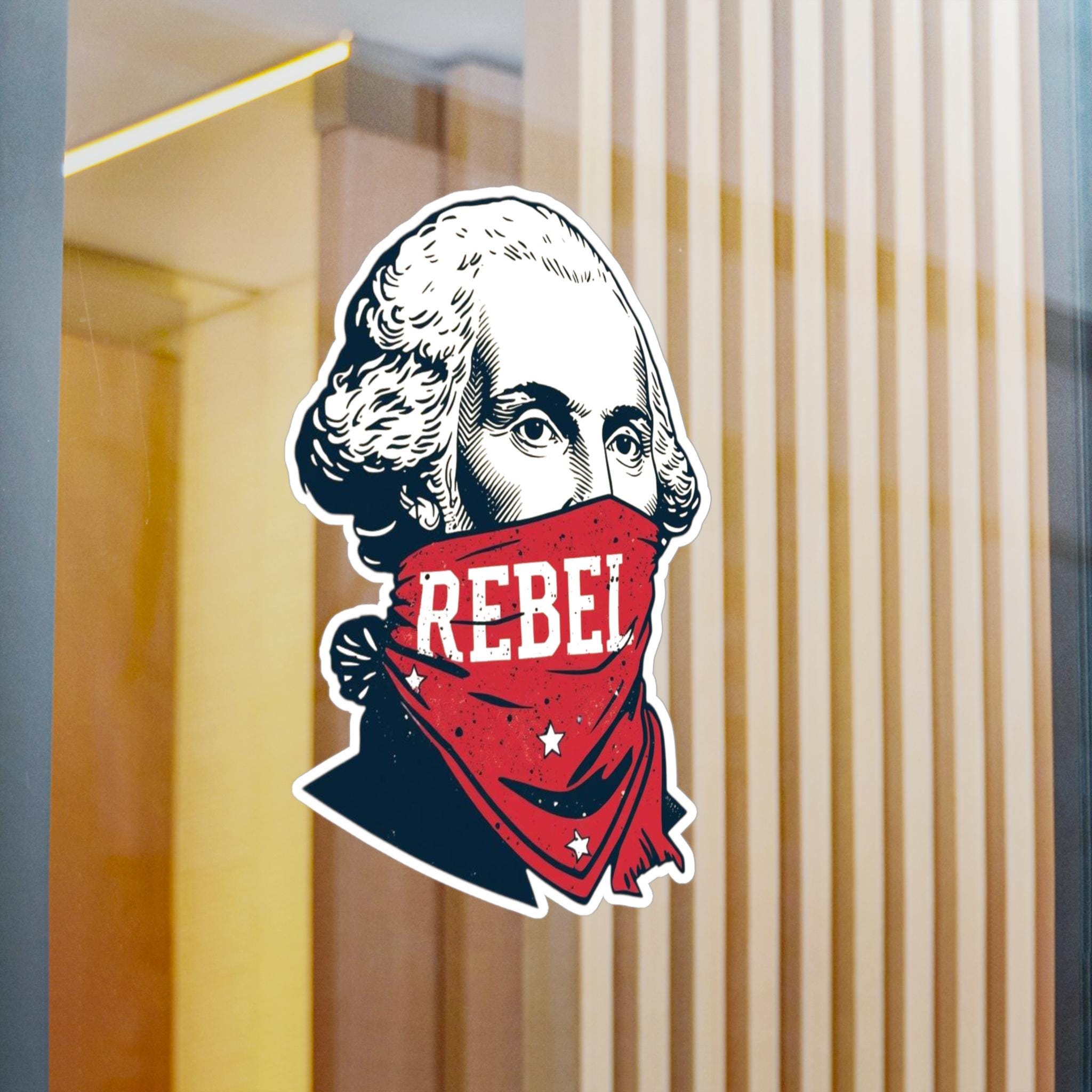 Rebel George Washington Bandana Sticker, Patriotic Revolutionary War ...