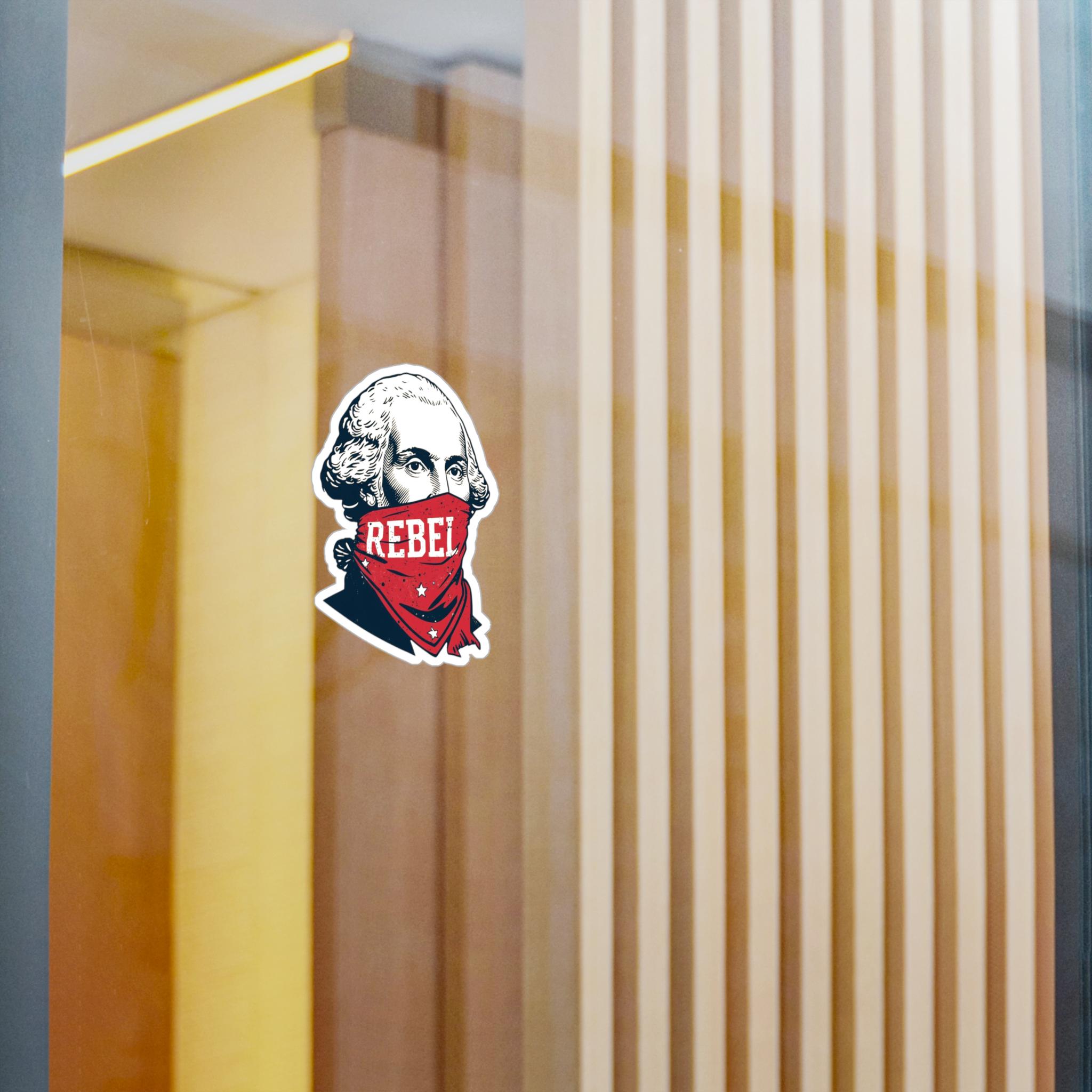 Rebel George Washington Bandana Sticker, Patriotic Revolutionary War ...