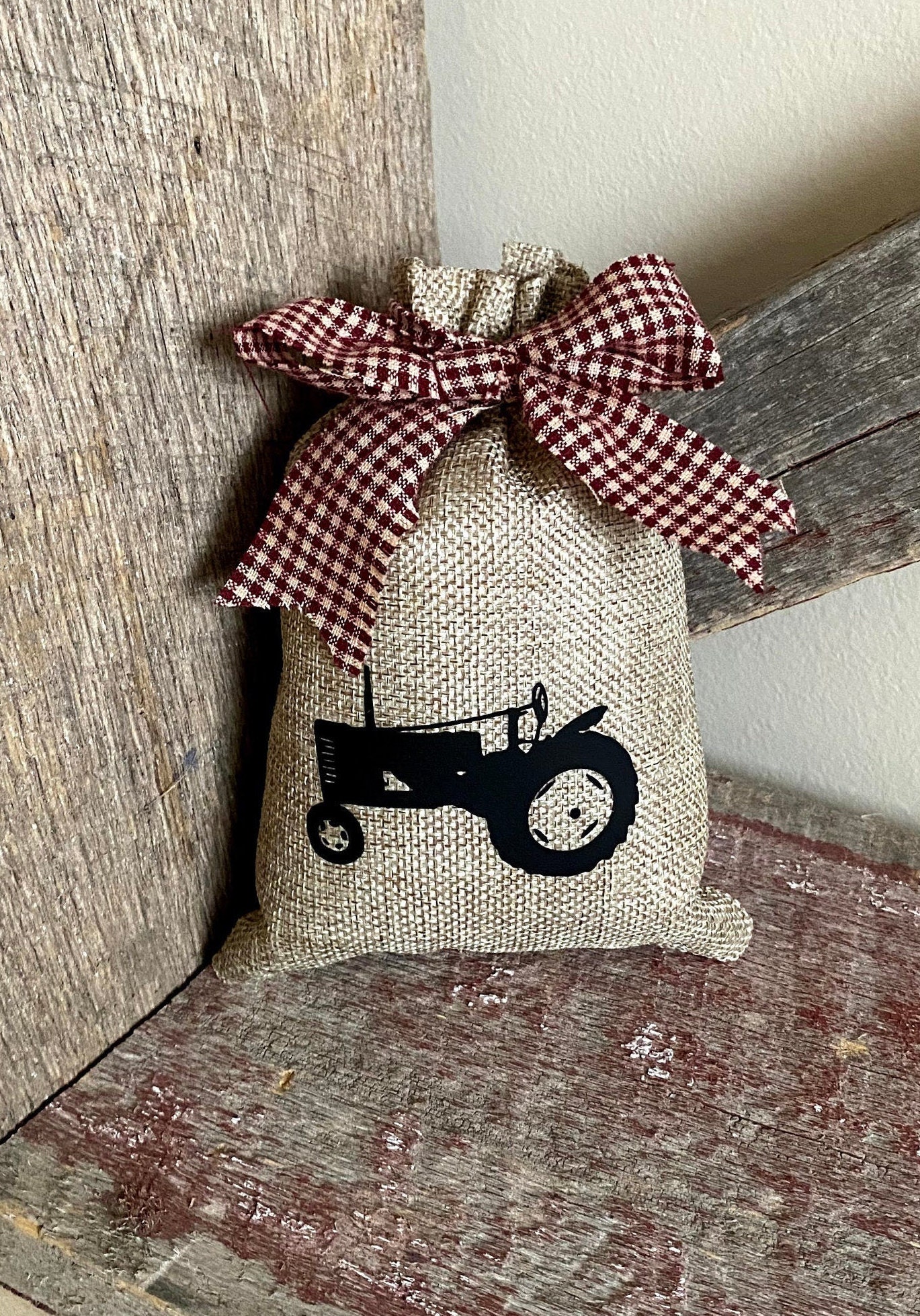 Tractor Mini Burlap Sack - Etsy