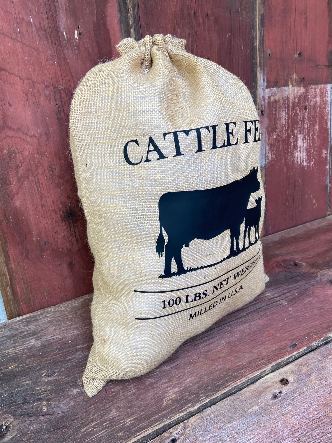 Large Cattle Feed Burlap Sack - Etsy