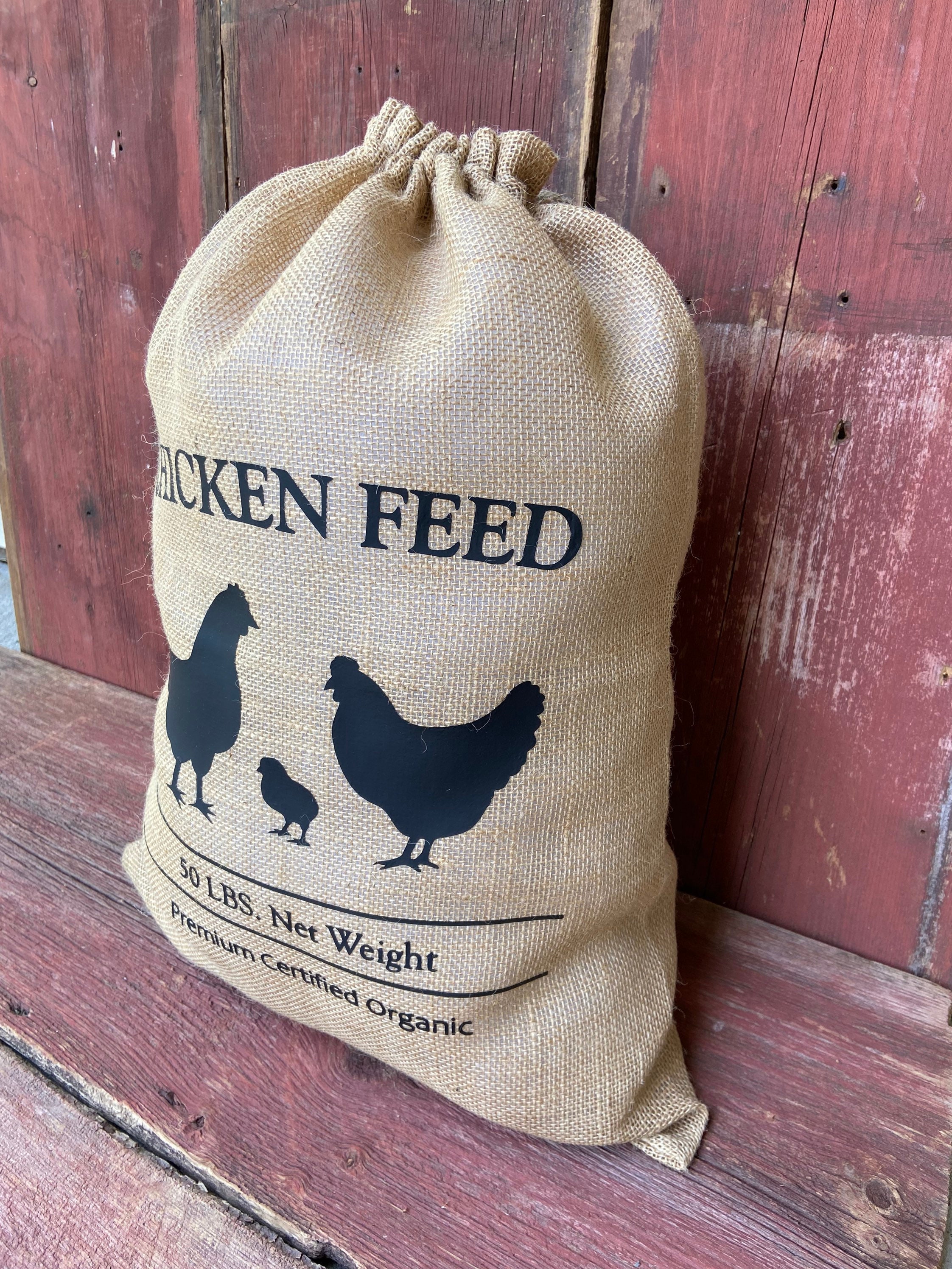 Large Chicken Feed Burlap Sack - Etsy