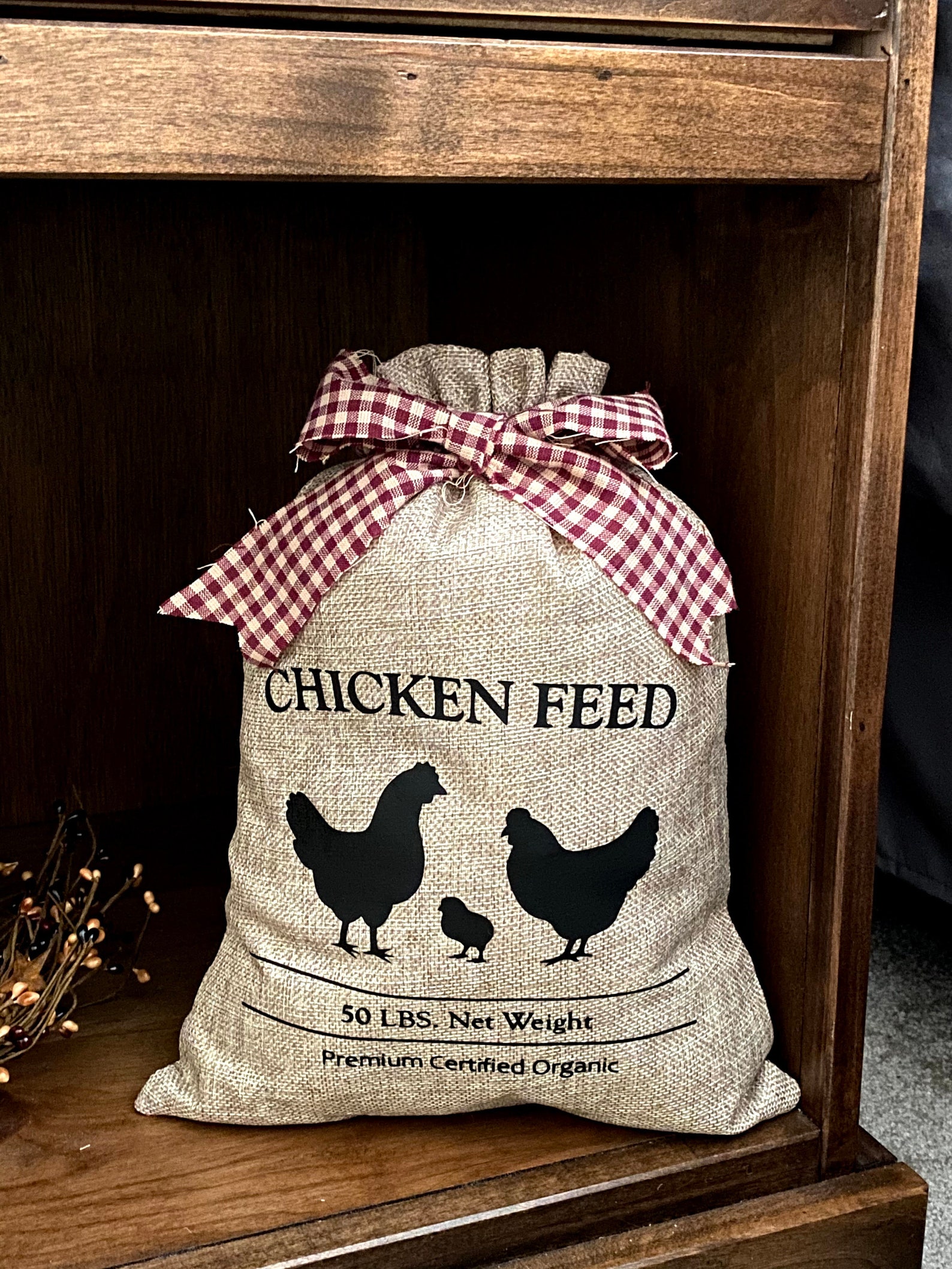 Chicken Feed Lighted Burlap Sack - Etsy
