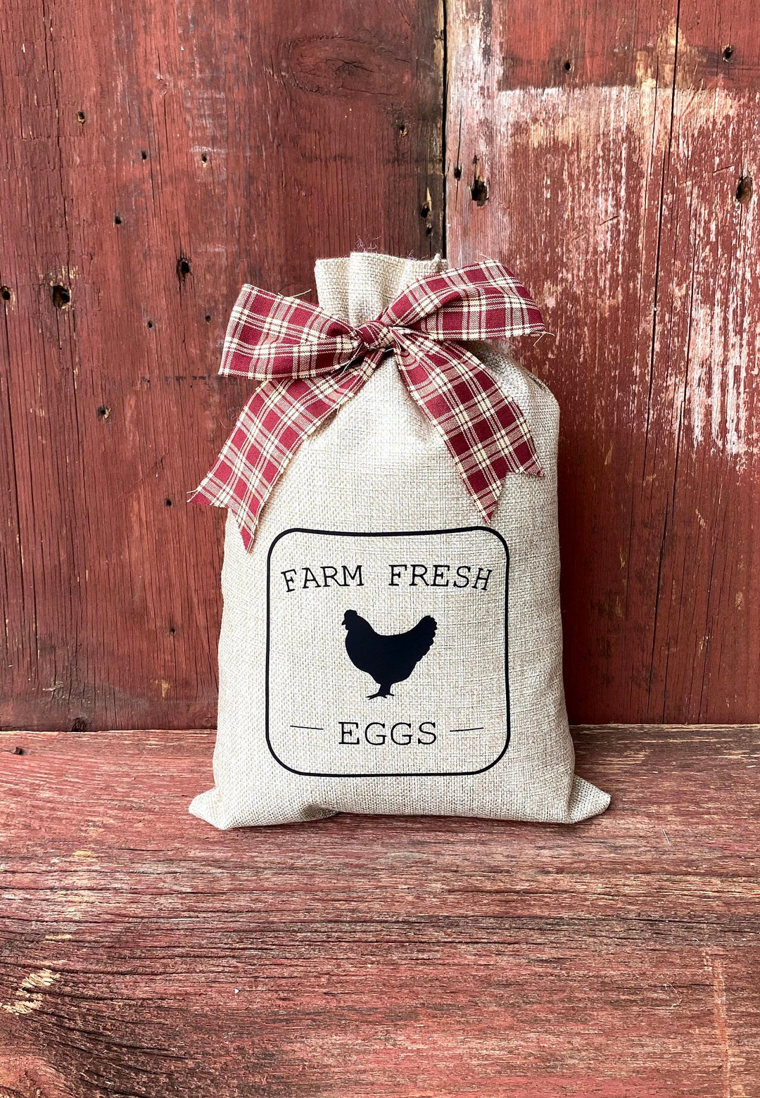 Farm Fresh Eggs Lighted Burlap Sack - Etsy