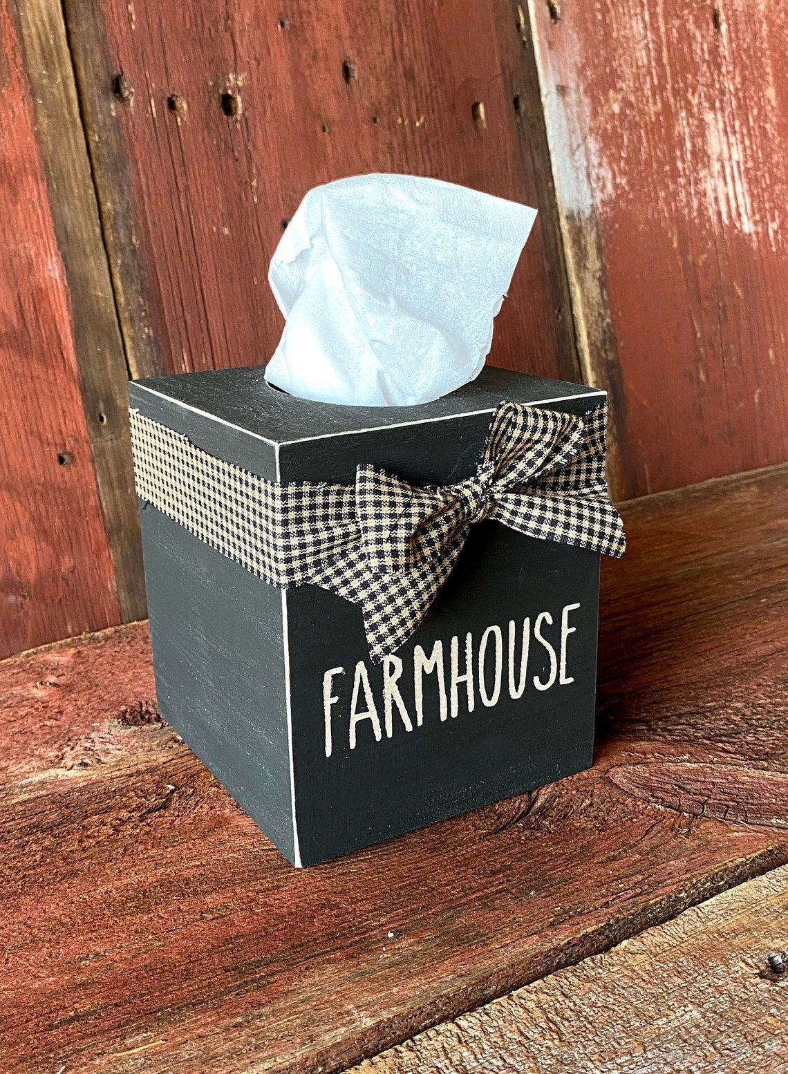 Farmhouse Tissue Box Cover - Etsy