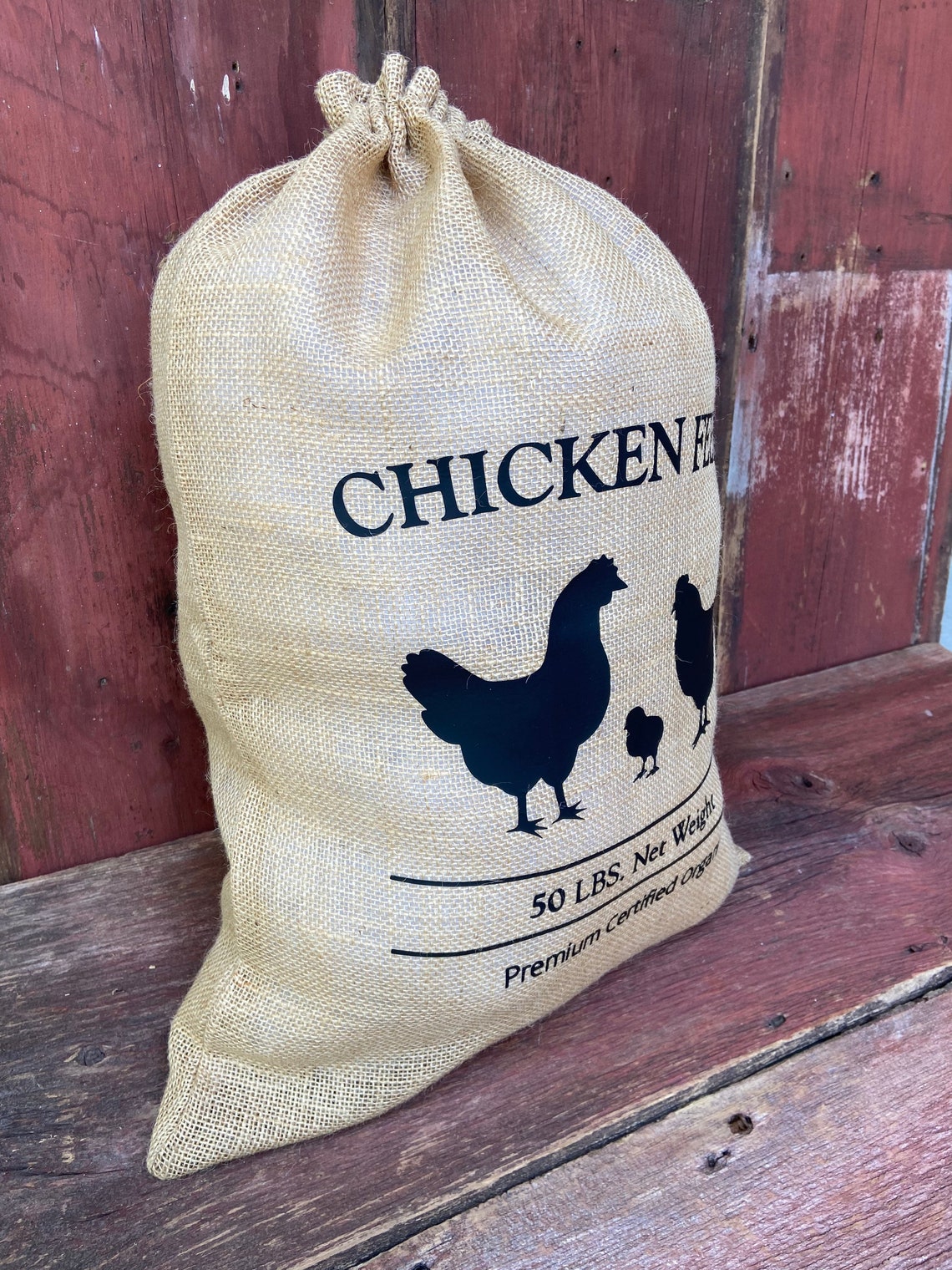 Large Chicken Feed Burlap Sack - Etsy