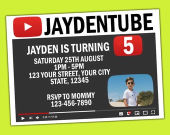 Youtube Party Invitation | Etsy