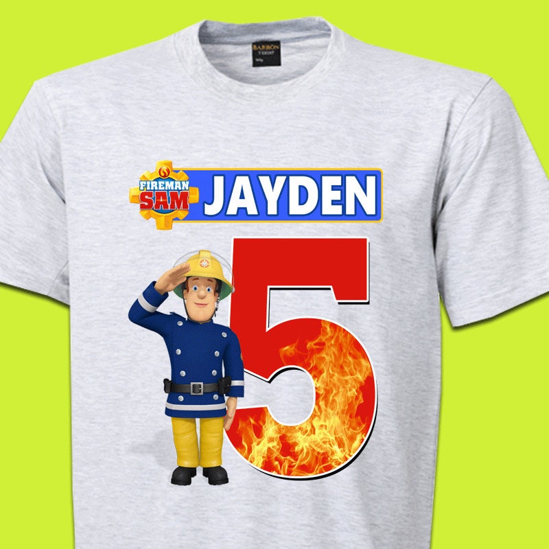 Fireman Sam Iron On Transfer Design For Birthday Shirt Iron On Transfer ...