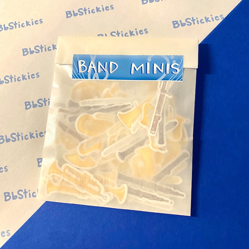 Band Instruments Mini Laminated Stickers Music Stickers - Etsy
