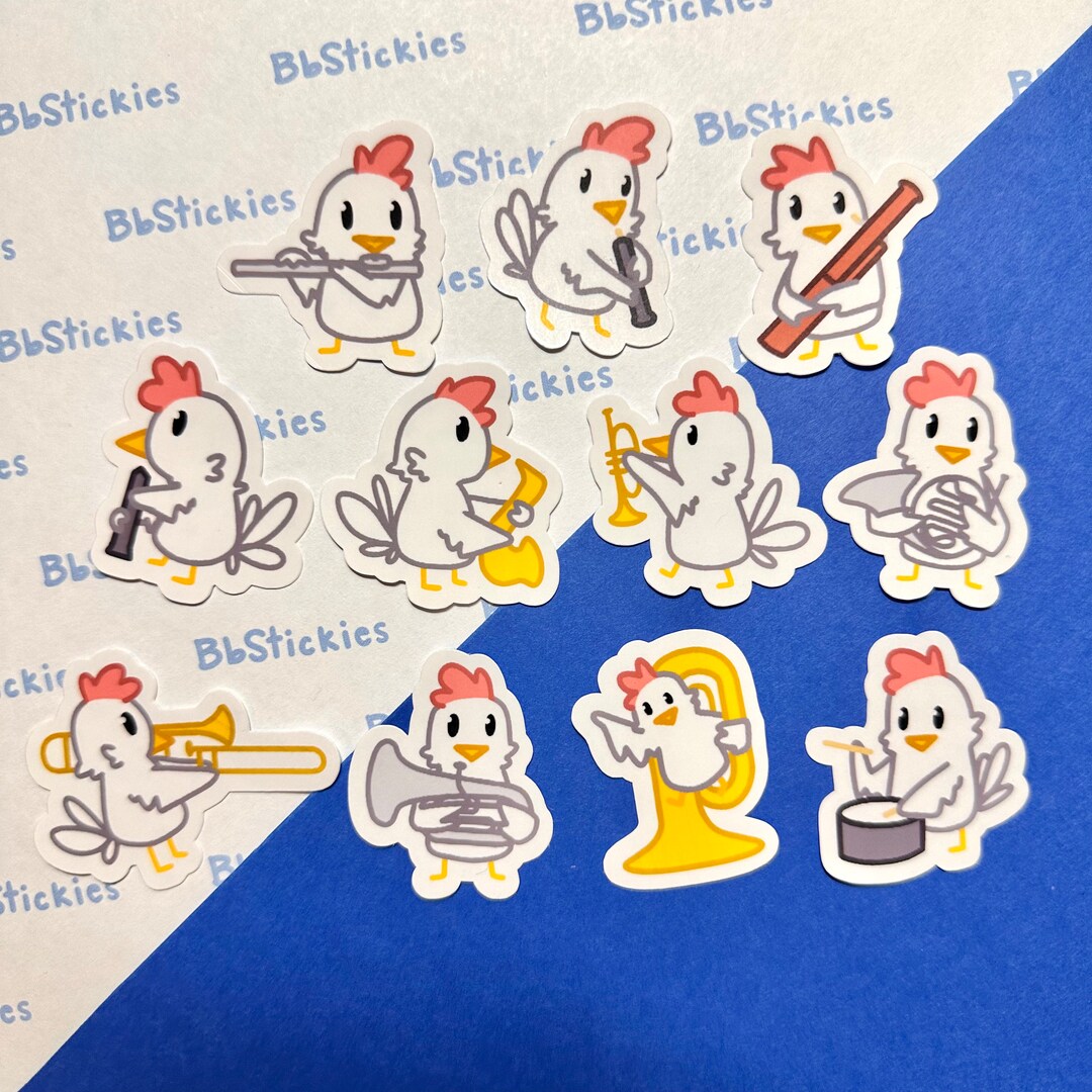 Chicken Laminated Sticker Pack | Chicken Instrument Stickers | Chicken ...