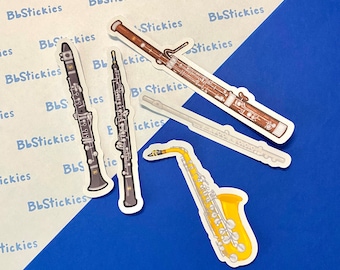 Auxiliary Instruments Laminated Stickers Piccolo Sticker Bass Clarinet ...