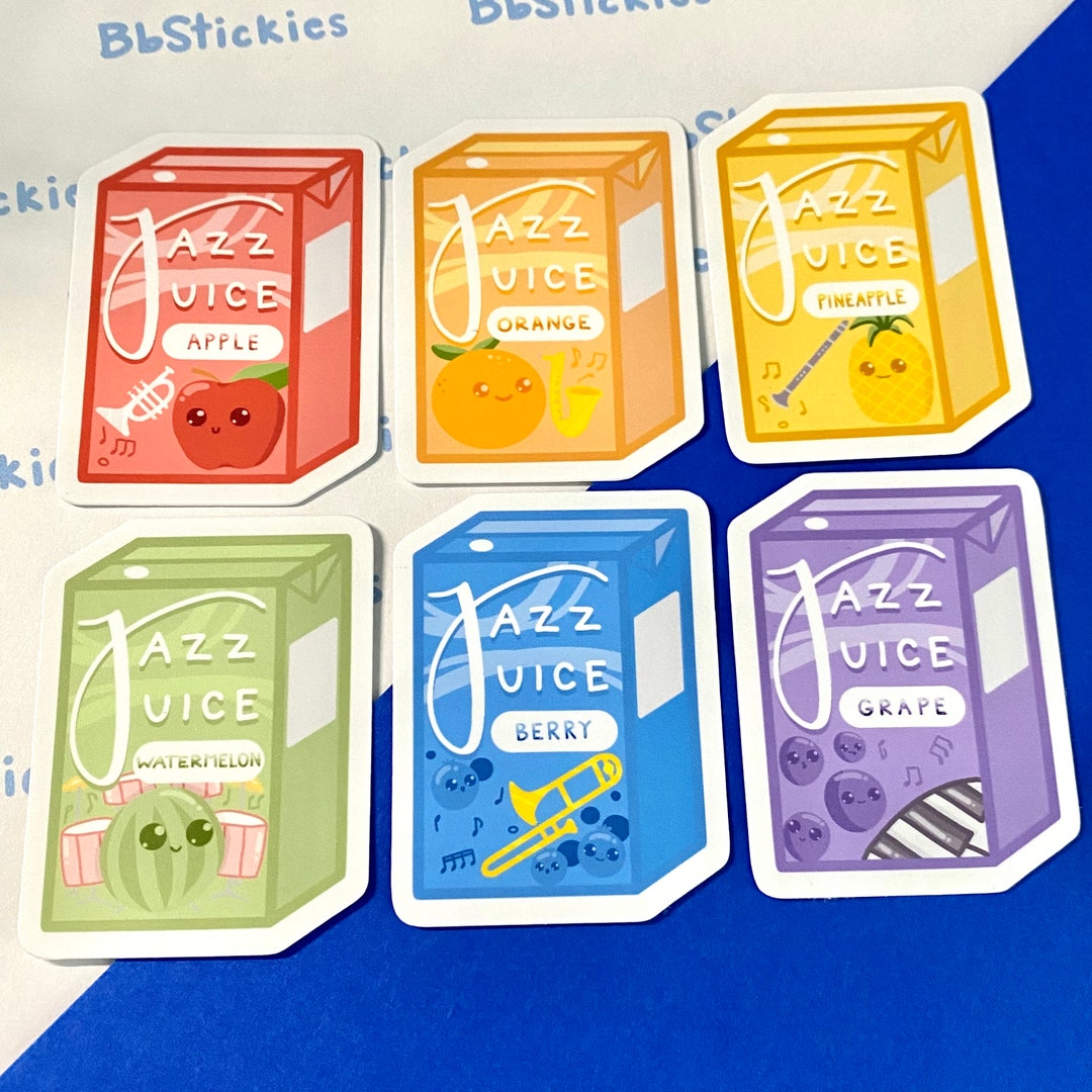 Music Juice Laminated Sticker | Juice Sticker | Apple Juice Sticker ...