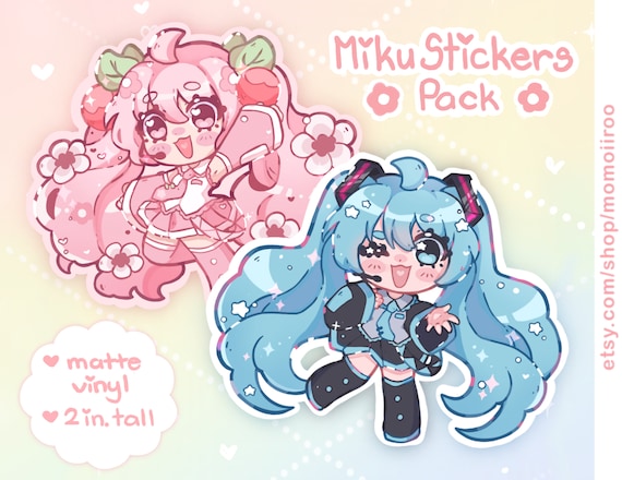 IN STOCK 2 Miku Stickers Pack / Normal Miku / Sakura - Etsy