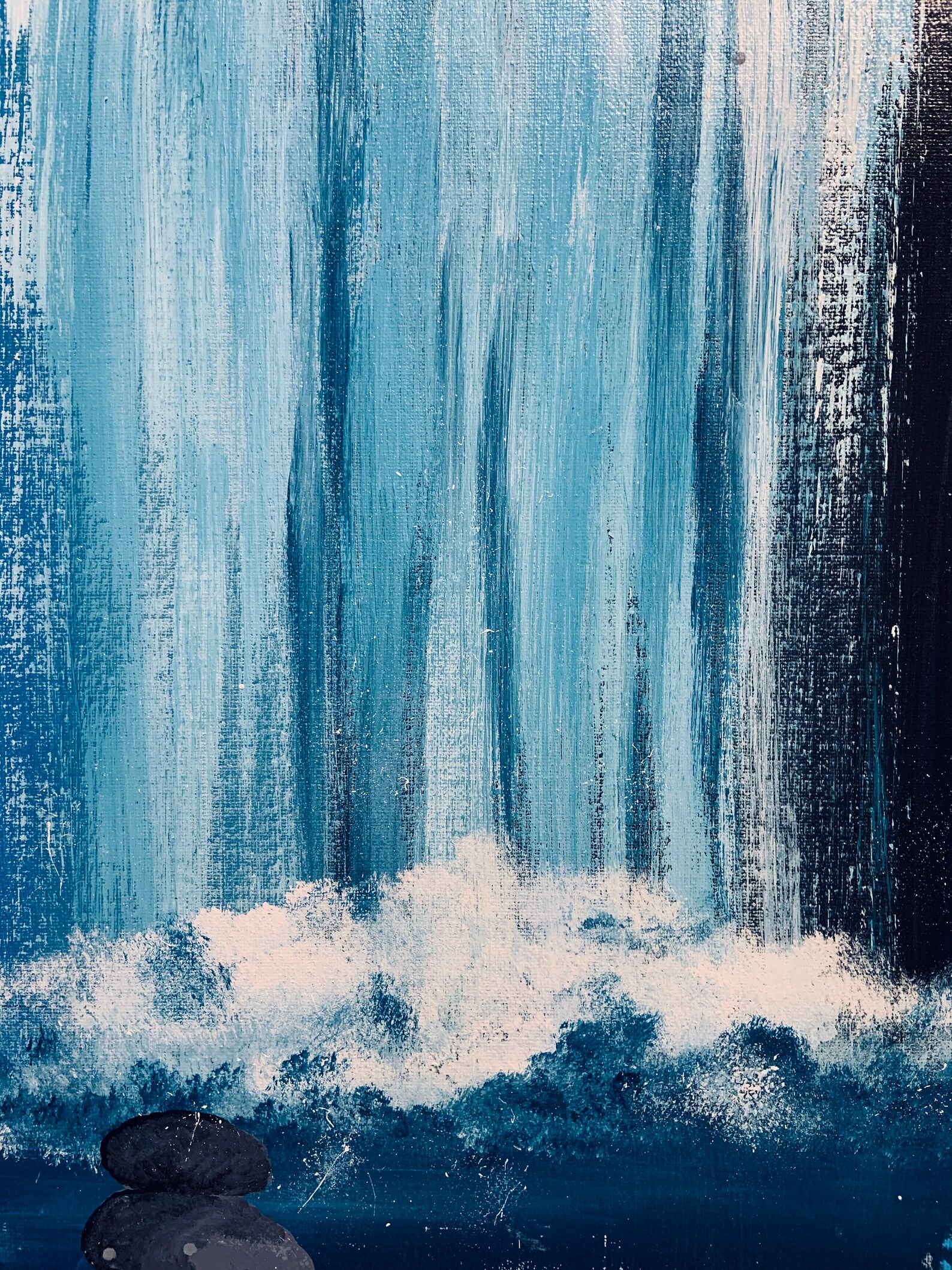 Blue Waterfall Original Painting - Etsy