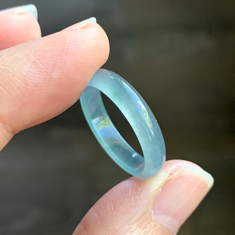 Light Blue Jade Band Ring - Etsy