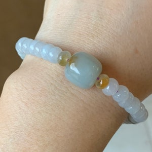Natural Burmese Icy Translucent White Jadeite Flat Bead Large Sky Blue ...