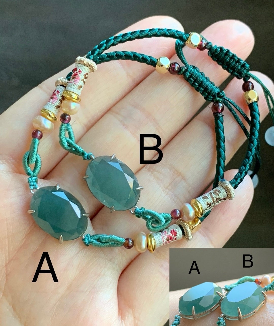 Natural Guatemalan Icy Translucent Dark Teal Green Jadeite Faceted Oval ...