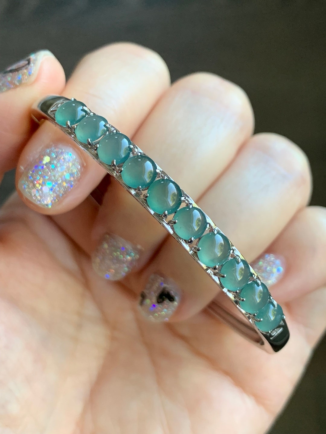 Natural Guatemalan Icy Highly Translucent Dark Teal Green Jadeite 10 ...