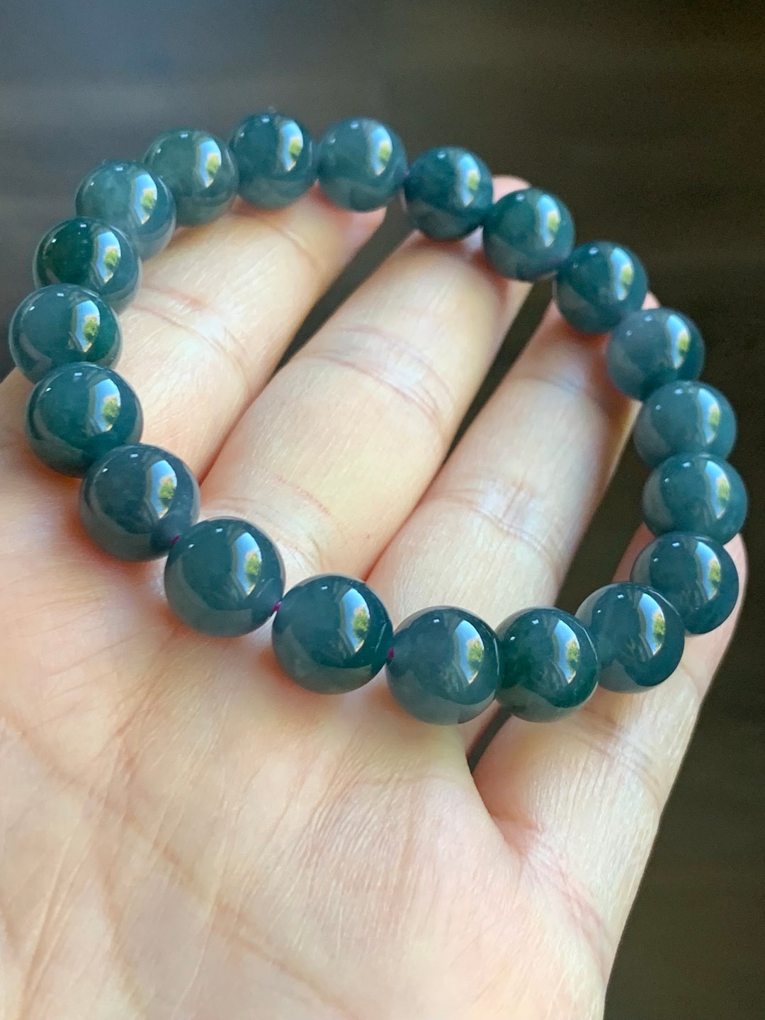 Natural Guatemalan Icy Translucent Deep Indigo Blue Jadeite W/ Green ...