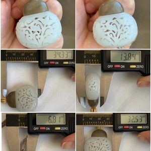 Natural Translucent Icy White & Brown Nephrite Jade Openwork Engraved ...