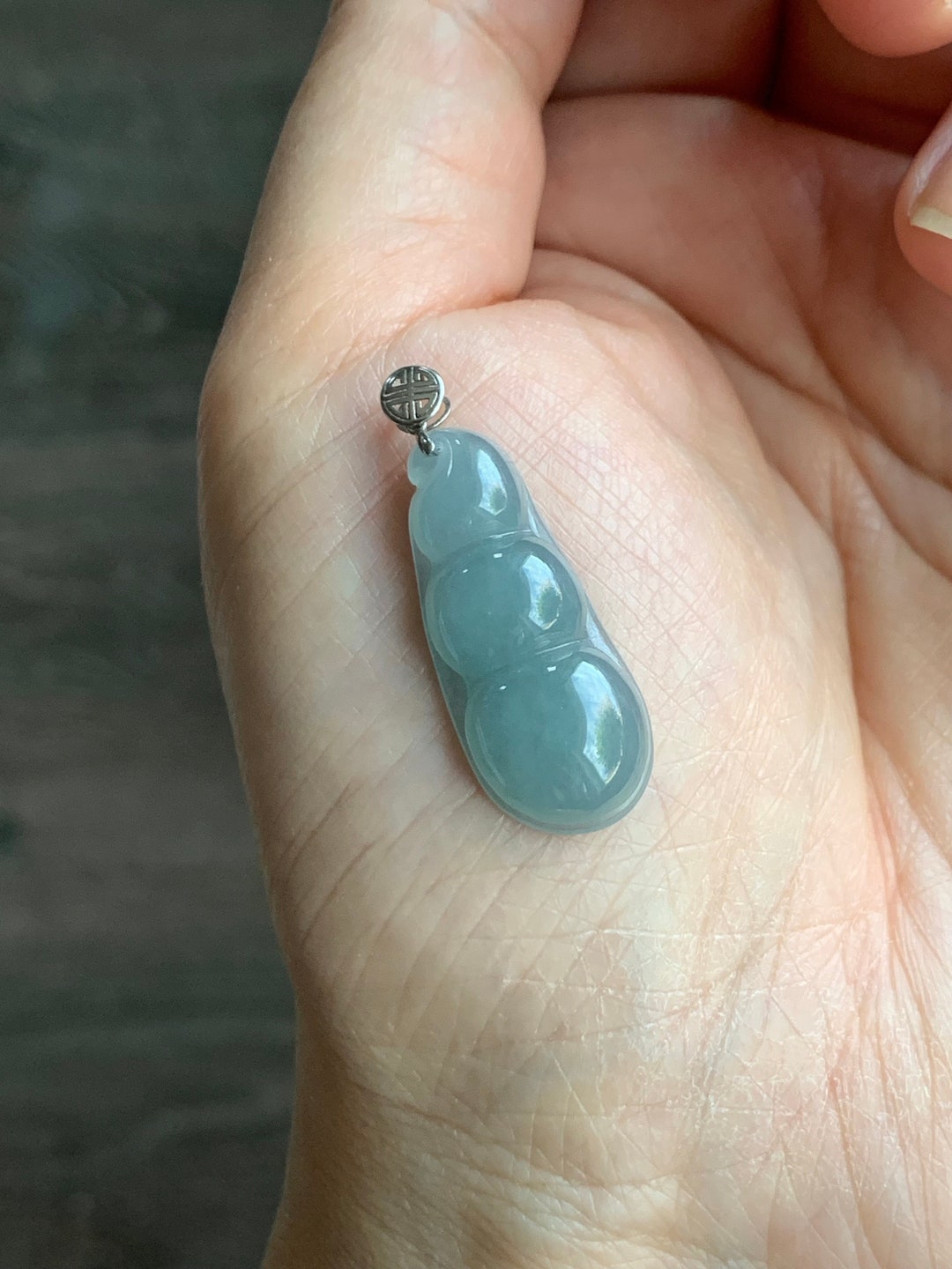 Natural Guatemalan Icy Translucent Light Dusty Blue Jadeite Peapod ...