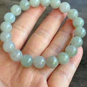 Large Natural Burmese Icy Translucent Greenish Gray Jadeite Beaded ...