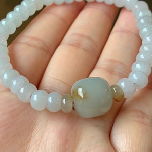 Natural Burmese Icy Translucent White Jadeite Flat Bead Large Sky Blue ...