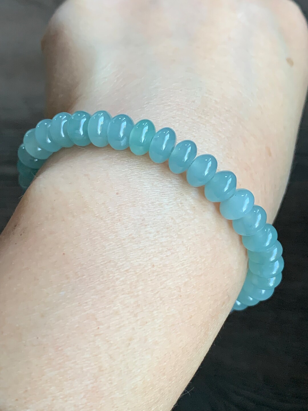 Natural Guatemalan Icy Translucent Light Blue/ Sky Blue Jadeite Drum ...