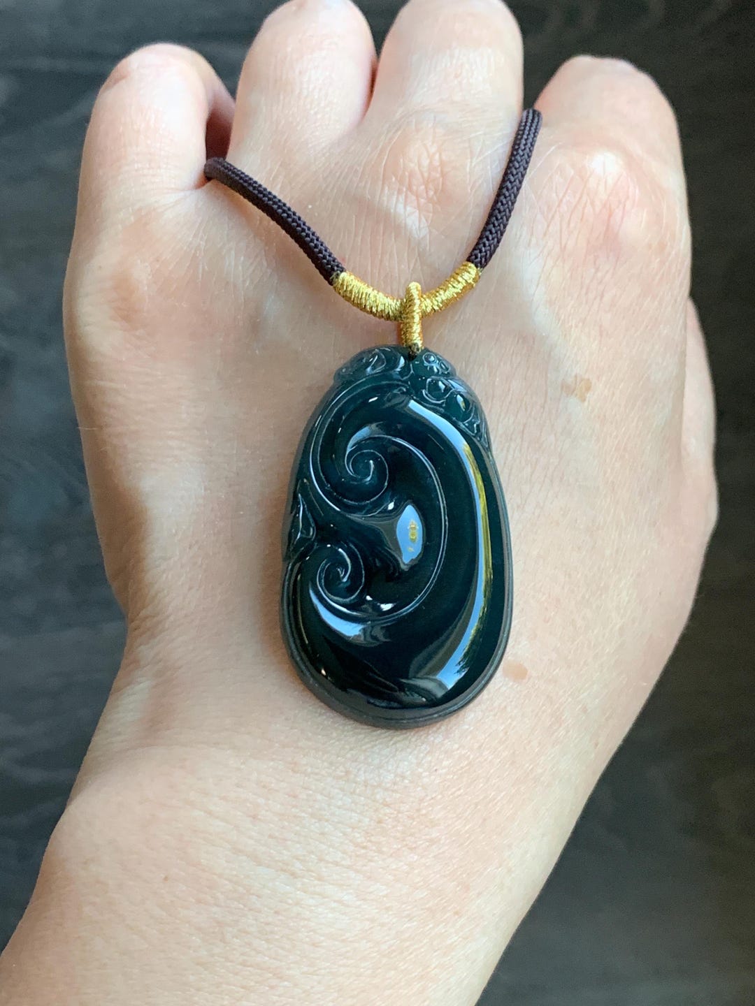 Large Natural Guatemalan Icy Translucent Dark Teal Blue Jadeite Carved ...