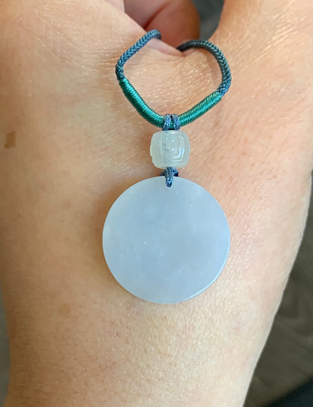 Natural Burmese Icy Translucent Light Purple Jadeite Circle Amulet Wu ...