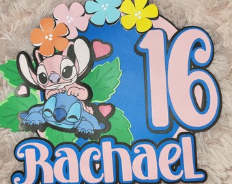 Stitch and Angel Cake Topper Svg - Etsy