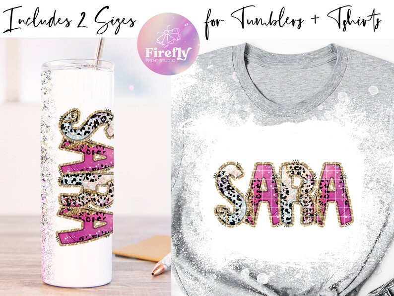 Pink Leopard Alpha Doodle Letters for Sublimation Alphabet - Etsy